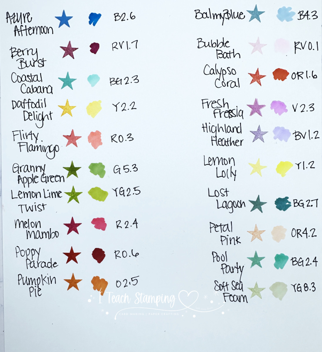 OLO Markers Stampin' Up Color Match - I Teach Stamping