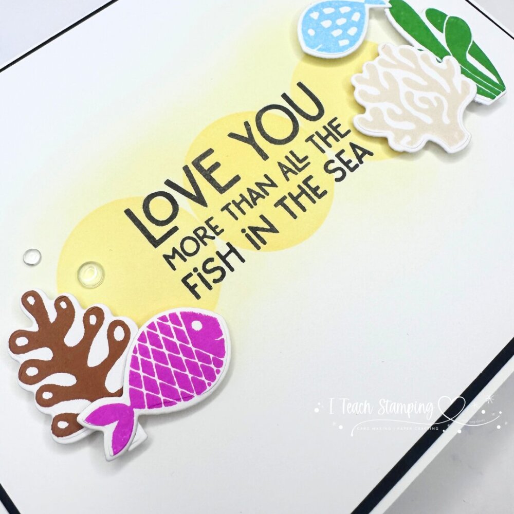 Easy Ocean-Themed Card Using a Simple Sketch Layout (Best Fishes Stamp ...